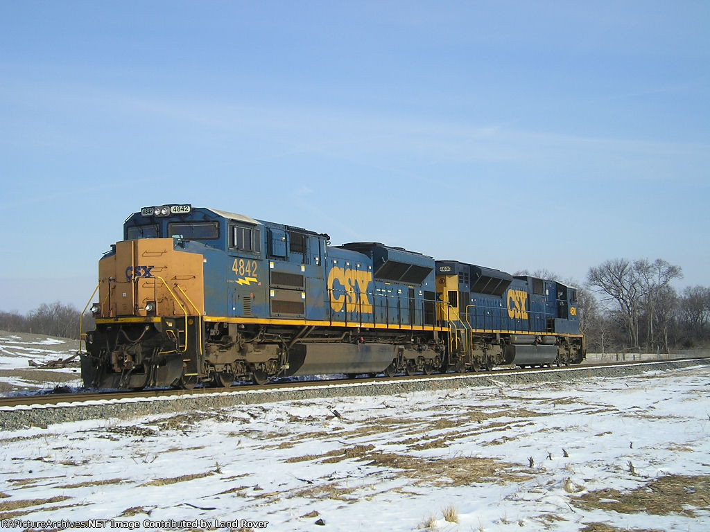 CSXT 4842 & CSXT 4600 SD 80 Mac Westbound At New River Yd